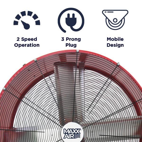 36 In. 2-Speed Belt Drive Drum Fan – Maxx Air